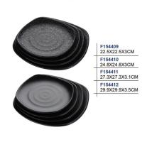 China Black Melamine Plates 12 Inch Diameter Extra Large 14 Size for sale