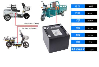 China Motorbike Rechargeable 60v 50ah Deep Cycle Lithium Ion Battery for sale