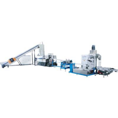 China Single Screw Extruder with Agglomerator for PET Flake Pelletizing - 500-2000kg/h Capacity, 90-315kW Power for sale