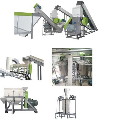 China PET Bottle Washing Line 490kW Capacity 500-3000kg/H with AI Optical Sorting System for sale