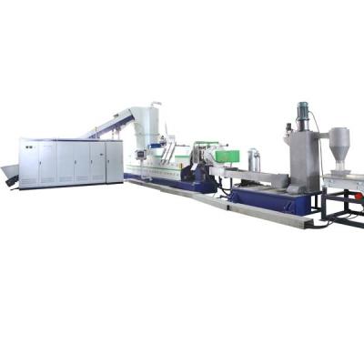 China Horizontal PP PE Recycling Machine Single Stage Pelletizing System 100-1000kg/h Capacity with Cutter Compactor for sale
