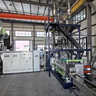 China Low Noise Twin Screw Extruder Machine with 650mm Processing Width and Advanced Compounding Technology for sale