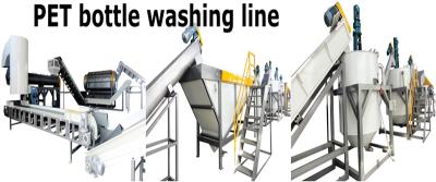 China Automatic PET Bottle Washing Line with 2000kg/Hr Capacity and 406kW Power for Recycling Plant for sale
