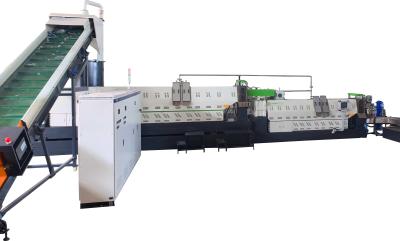 China BOPP Plastic Film Double Stage Single Screw Recycling Extruder Machine 100-1500kg/h Output with 26-37 L/D Ratio for sale