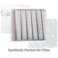 China Synthetic Pocket Air Filter F5 M5 592x592x600mm 3400m3h 50Pa Extruded Aluminum Frame for sale