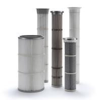 China Pleated Polyester Filter Cartridge 160mm Inner Mesh 2m Length High Efficiency Industrial Dust Collector for sale