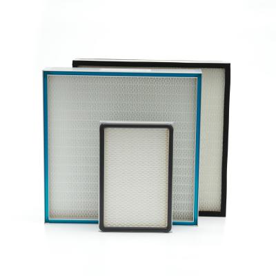 China U15 ULPA Panel Air Filter Fiberglass Mini Pleat 610x610x75mm Aluminium Frame for sale