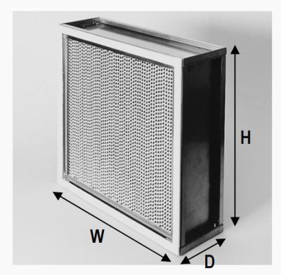 China Glassfiber High Temperature HEPA Filter With SS Frame And Alluminum Separators for sale