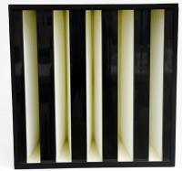 China H13 Mini Pleat V Bank Filter Fiberglass Media 610x610x292mm for Semiconductor Cleanroom for sale