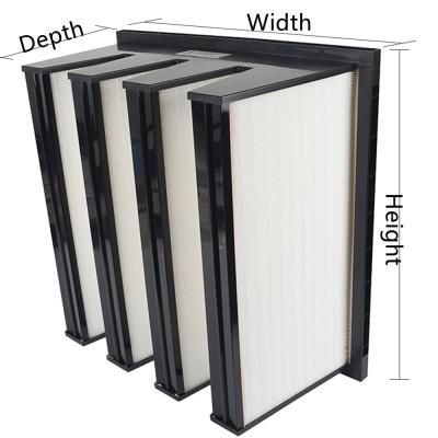 China Mini Pleat HEPA V Bank Filter PP Frame H11 99.97% for Hospital Clean Room for sale