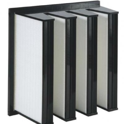China Glassfiber V Bank HEPA Filter 80C 90% RH for HVAC Air Conditioning Systems for sale