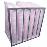 China F6 F7 F8 Pocket Air Filter Bag Galvanized Steel Frame 592x592x580mm for Cleanroom HVAC for sale