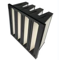 China ABS Frame E12 Mini Pleat V Bank Hepa Filter 592x592x400mm for Gas Turbine for sale