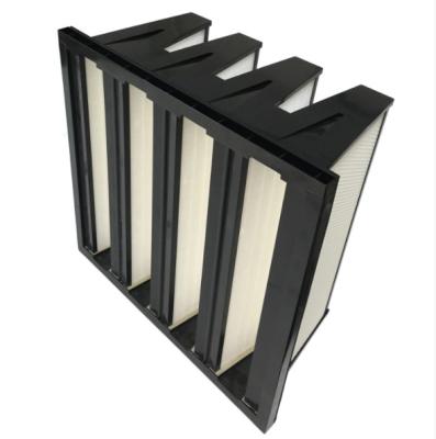 China ABS Frame E12 Mini Pleat V Bank Hepa Filter 592x592x400mm for Gas Turbine for sale