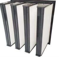 China ABS Frame E12 Mini Pleat V Bank Hepa Filter 592x592x400mm for Gas Turbine for sale