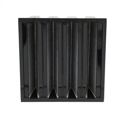 China Practical Chemical V Bank Carbon Filter With ABS Plastic Frame for sale