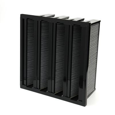 China Chemical HEPA V Bank Filter Carbon Activated ABS Plastic Frame 592x592x292mm for sale