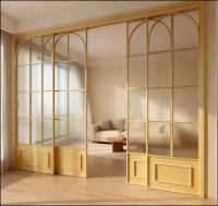 China French vintage kitchen door custom sliding door triple linkage bedroom hanging rail simple balcony translation partition glass door for sale