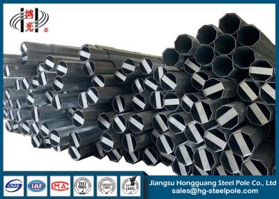 China 60ft Steel Tubular Electric Pole Commercial Area Galvanized Octagonal 30mm for sale