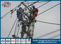 China OEM Transmission Line Galvanized Steel Poles With Bitumen Painted Q345 10KV for sale