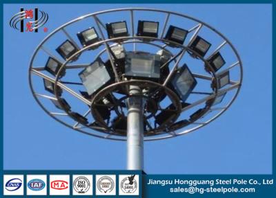 China Insert Mode Connection Circular High Mast Steel Lighting Poles with Lifting System ISO for sale