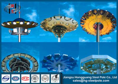 China Hot Dip Galvanized High Mast Light Pole , Custom Commercial Light Posts for sale