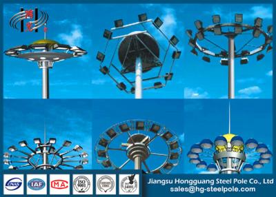China Galvanized Octagonal Flood Outside Light Pole Height 20m With LED Luminaire for sale