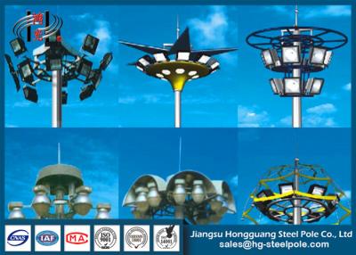 China Q235 Galvanized Powder Coated Flood Light Poles Outdoor High Mast Lighting Pole for sale