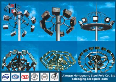 China Height 15 m THK 5 mm Q345 Polygonal Powder Coated Parking Lot Light Poles For Commercial Area for sale