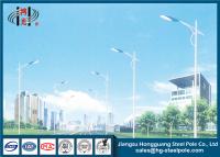 China 12m Decorative Street Light Poles With Single Arm Hot Dip Galvanized for sale