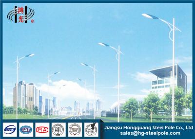 China 12m Decorative Street Light Poles With Single Arm Hot Dip Galvanized for sale