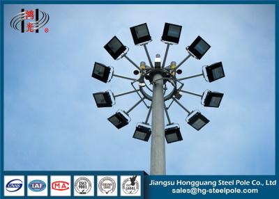 China Q235 Anticorrosive Conical Flood Lighting Pole High Mast with Lifting System for sale