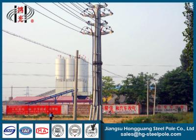 China Zinc Coated 69 KV Transmission Line Tubular Steel Poles With ISO Certificate for sale
