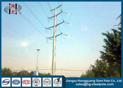 China 50FT 2 Sections 69KV Electrical Power Transmission Pole With Galvanization / Bitumen for sale