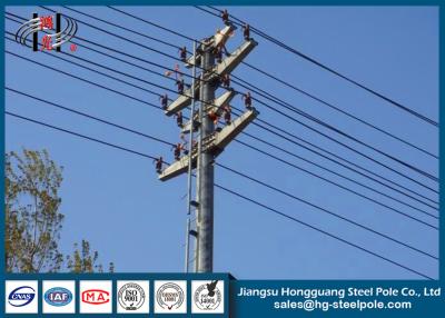 China Three Circuit  Steel Polygonal Electric Power Distribution Poles Flange Connection for sale