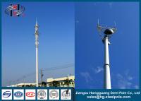 China Powder Coated Round Steel Utility Telecommunication Poles with Lighting Rod for sale