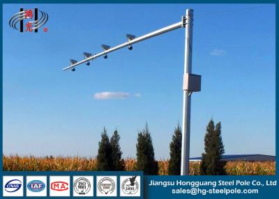 China H6.8m Camera Steel Tubular Poles , Monitor Galvanised Poles for sale