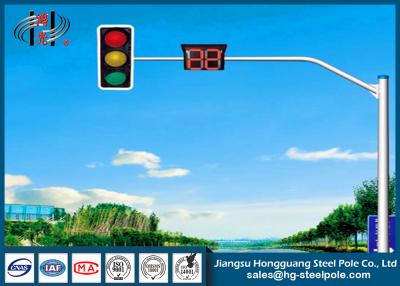 China Tapered Round Traffic Sign Poles With Single or Double Outreach Arms for sale