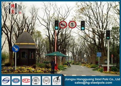 China Traffic Industry Powder Coated Traffic Light Pole with Single Arm for sale