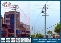 China Square Galvanized Power Transmission Poles 2mm - 30mm Wall Thickness 10KV for sale