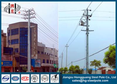 China Square Galvanized Power Transmission Poles 2mm - 30mm Wall Thickness 10KV for sale