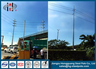 China Polygonal Galvanized Steel Power Transmission Poles 69KV 30FT - 80FT for sale
