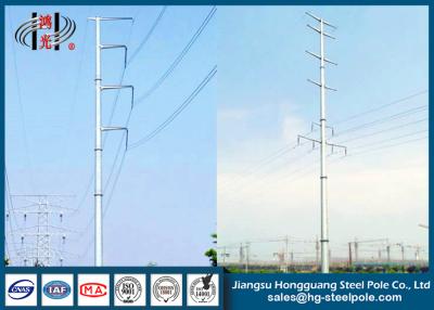 China Q235 Waterproof HDG Electrical Power Transmission Poles Conical , Round for sale