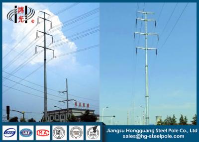 China H50m Q345 Hot Dip Galvanized Power High Voltage Pole with Cross Arms for sale