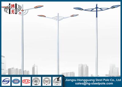 China 9M Double Arms Outdoor Street Lamp Post with Hot Dip Galvanized Stainless Steel for sale