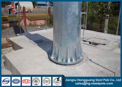 China Hot Dip Galvanized Metal Conical Electric Power Pole With 345 Mpa Yield Strength for sale