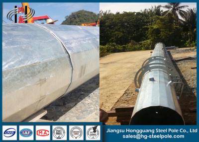 China 66KV Zinc Plated Polygon Steel Utility High Voltage Pole For Electric Transmission Line for sale