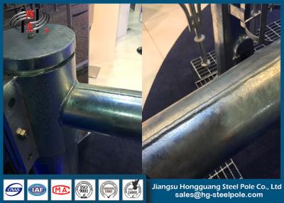 China Hot Dip Galvanized Octagonal Power Distribution Steel Tubular Pole With Climbing Rungs for sale