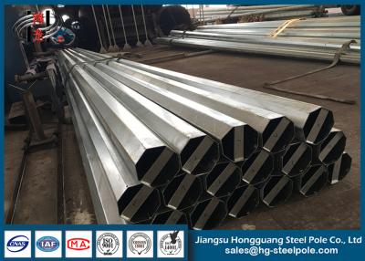 China Circular Galvanized 65FT Electrical Steel Power Transmission Poles 69KV with Climbing Ladder for sale