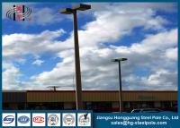 China Powder Coated Conical Tubular Flood Light Poles with Shoe Box light 4 ~ 8 mm Wall thick for sale